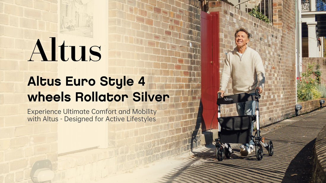 Altus Rolling Mobility Aid Rollator with Seat Armrest Backrest Silver ...