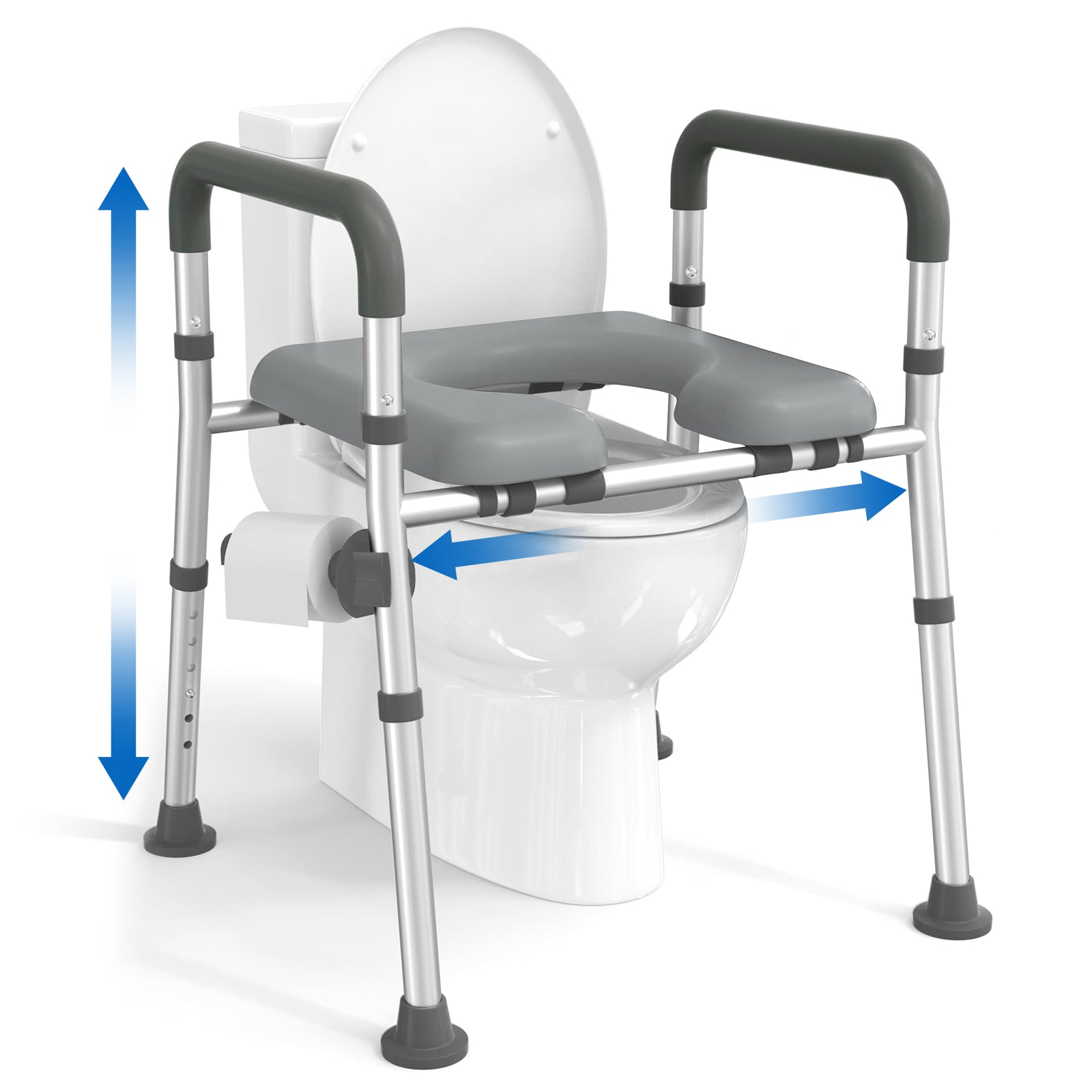 Altus Raised Toilet Seat Raiser Over Toilet Aid Padded Seat with Arm