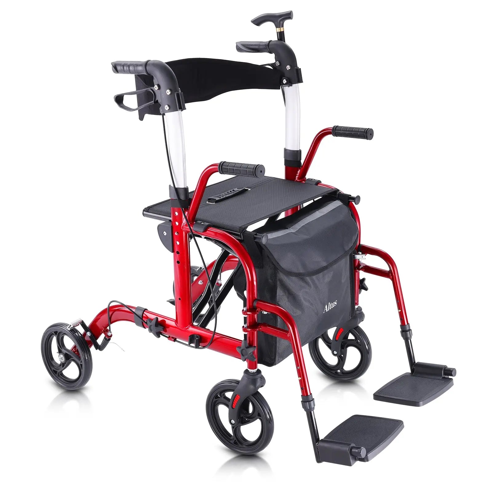 Altus 2-in-1 Mobility Rollator and Transit Wheelchair Combo with Seat ...