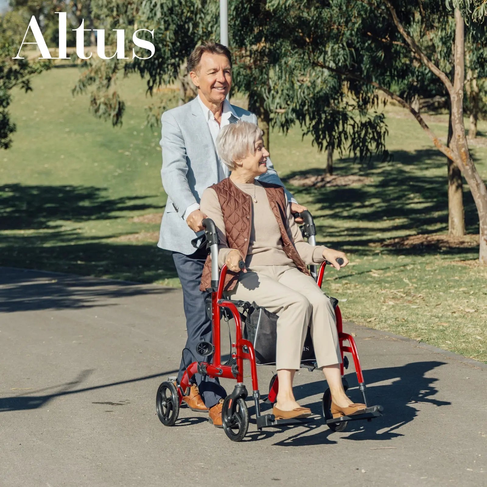 Altus 2-in-1 Mobility Rollator and Transit Wheelchair Combo with Seat ...