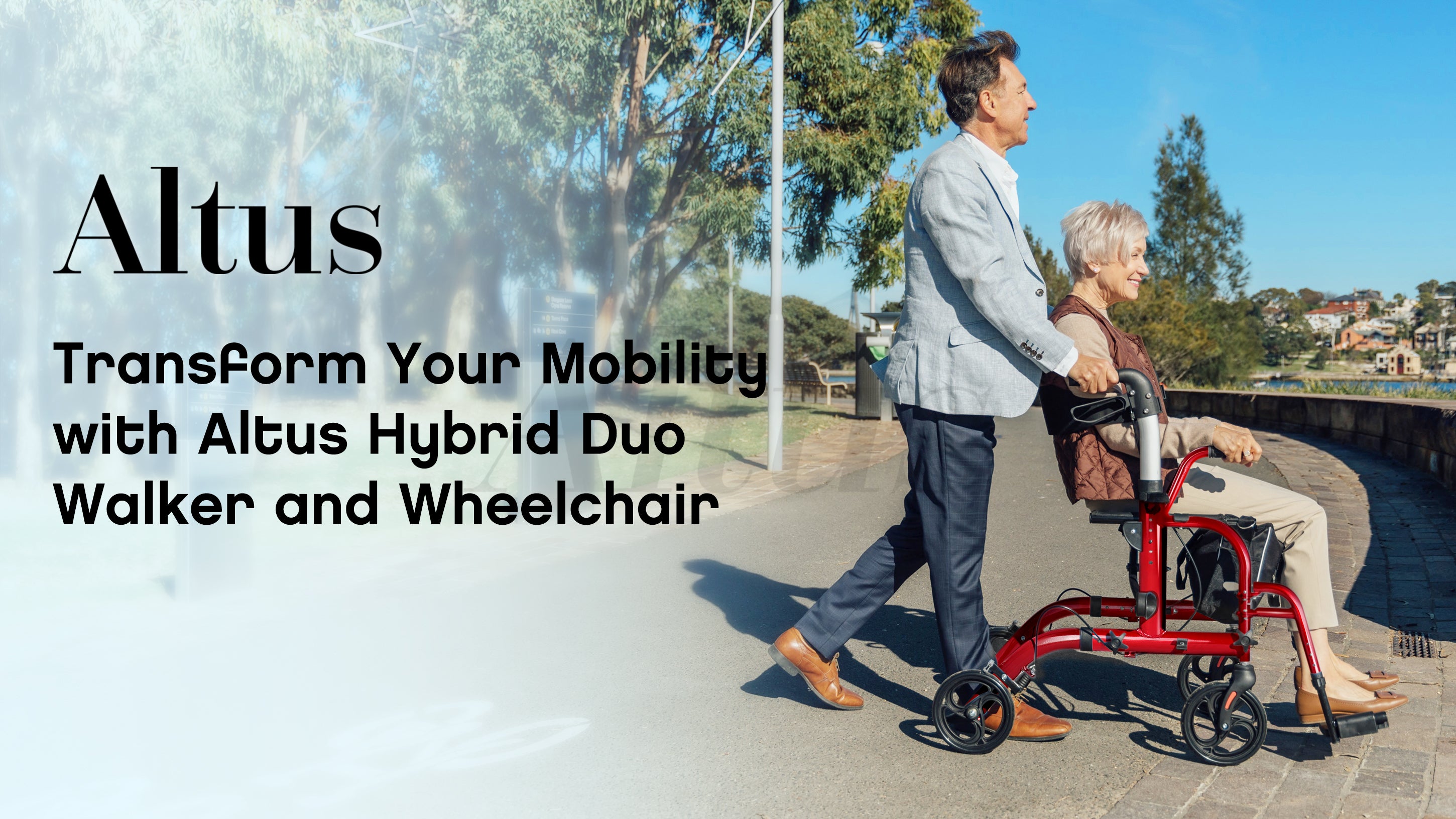 Altus 2-in-1 Mobility Rollator and Transit Wheelchair Combo with Seat ...